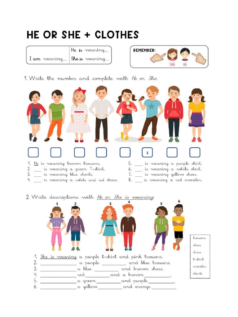 He - She + Wearing 4th Form | PDF