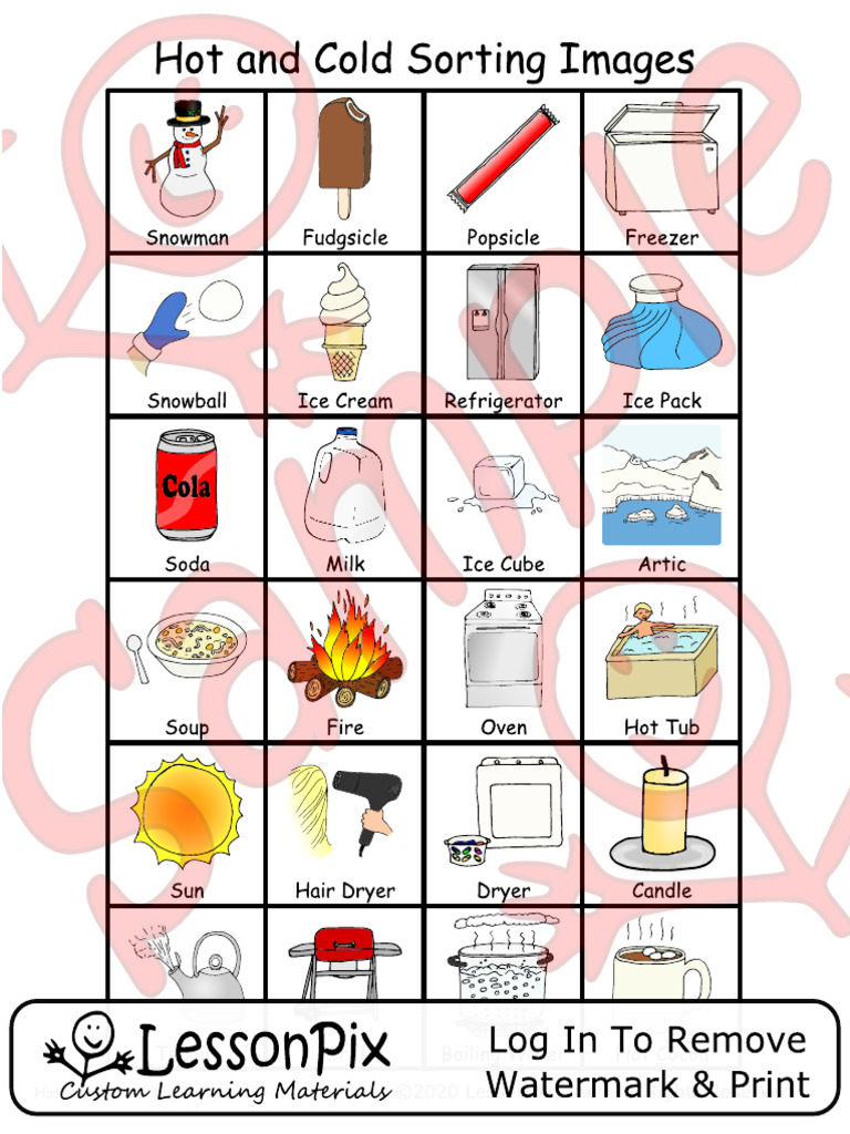 Hot+and+Cold+Sorting+Images-material 9780561 | PDF
