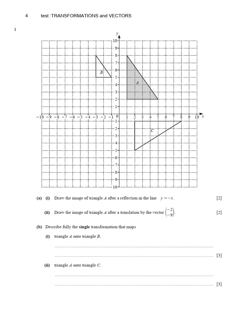 Recuperation Test Transformations | PDF | Geometry | Euclidean Geometry