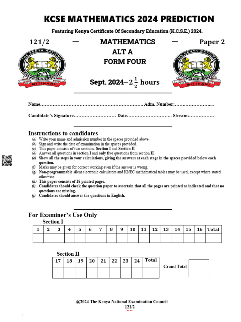 Maths Prediction Paper 2 2024 | PDF | Circle | Significant Figures