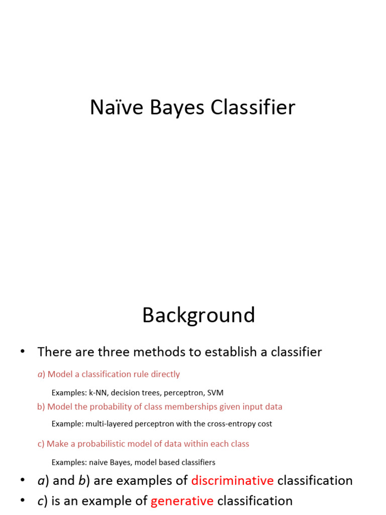 L25 - Naïve Bayes | PDF | Statistical Classification | Multivariate Statistics