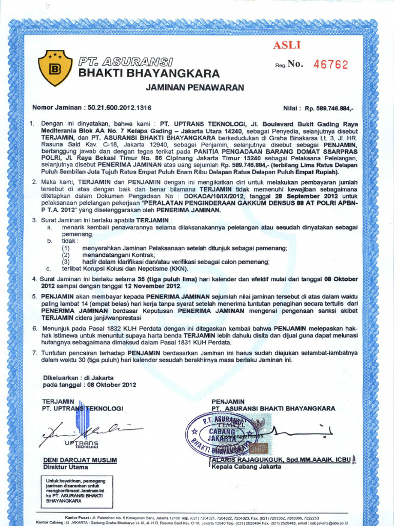 A02. Jaminan Penawaran | PDF