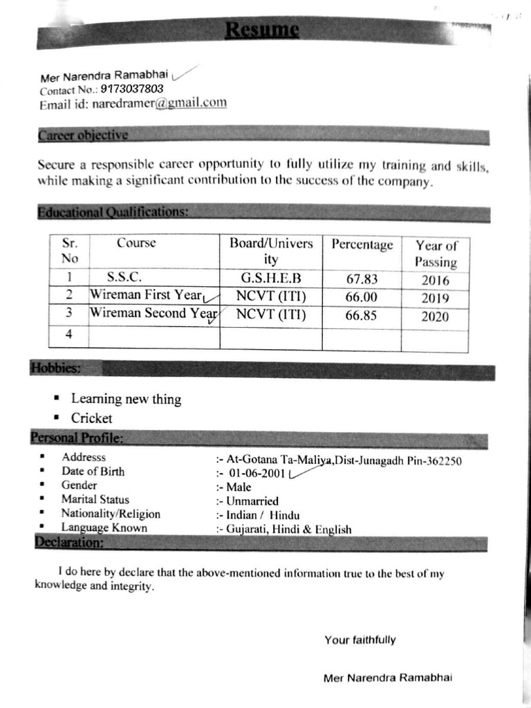 Narendra CV - Compressed | PDF