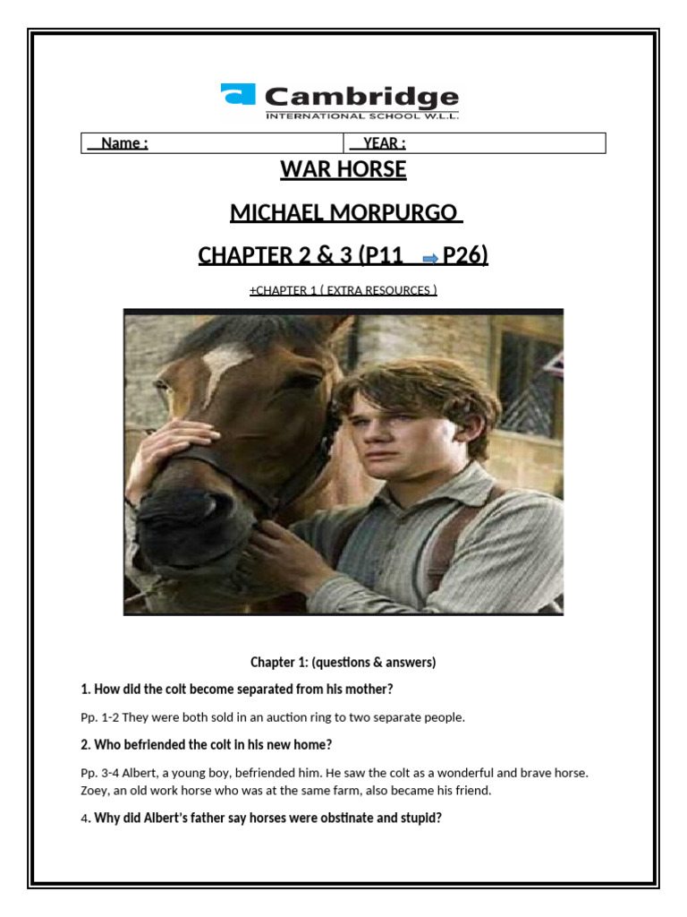 WAR HORSE Chapter 2&3 | PDF