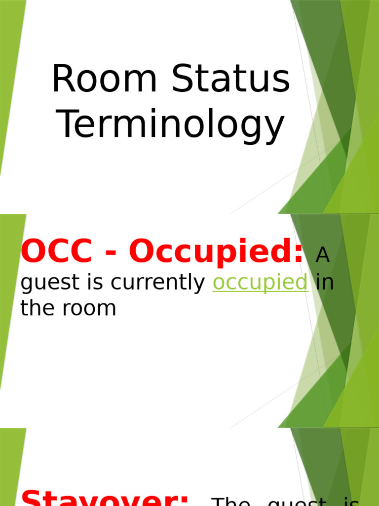 Room Status PPT (1) | PDF | Hospitality Industry | Hotel