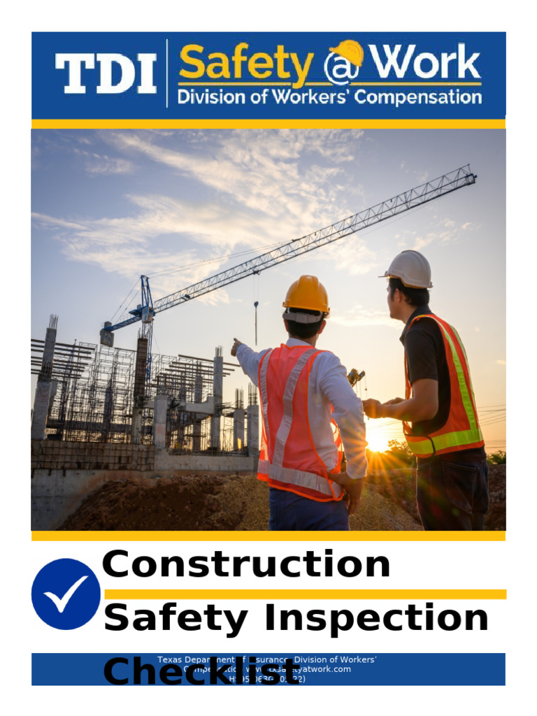 Construction Safety Inspection Checklist | PDF | Occupational Safety ...