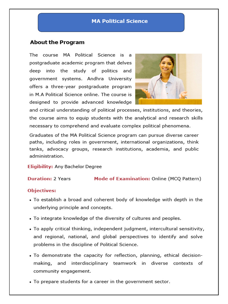 M.A. Political Science - New | PDF | Political Science | Science