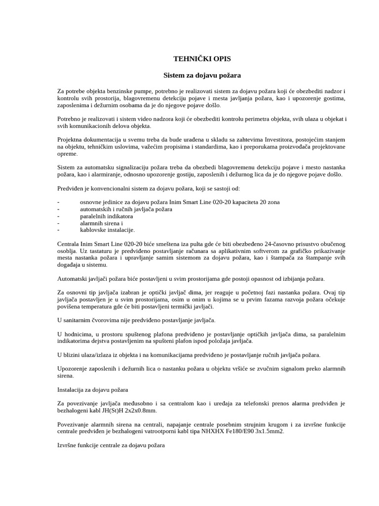 Tehnicki Opis | PDF