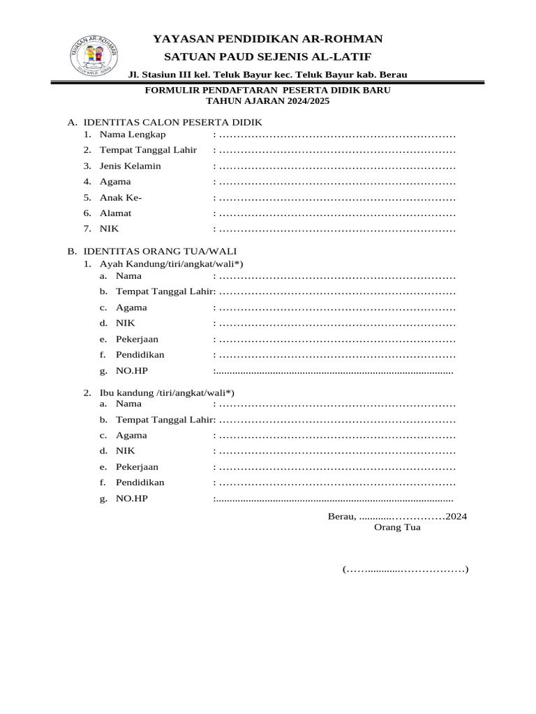 FORMULIR | PDF | Olahraga & Rekreasi