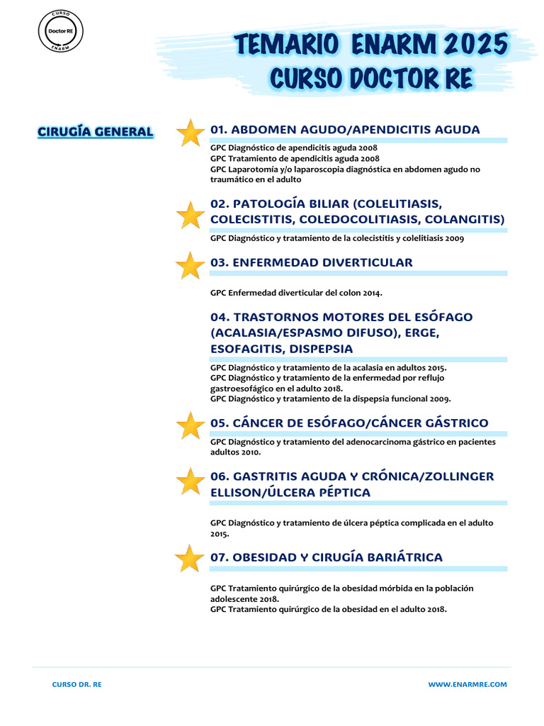 Temario Enarm 2025 | PDF | El embarazo | Aborto espontáneo