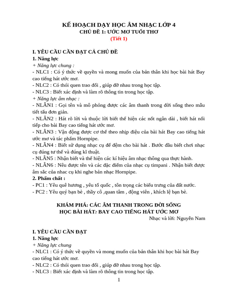 Am Nhac Lop 4 CTST Hki | PDF