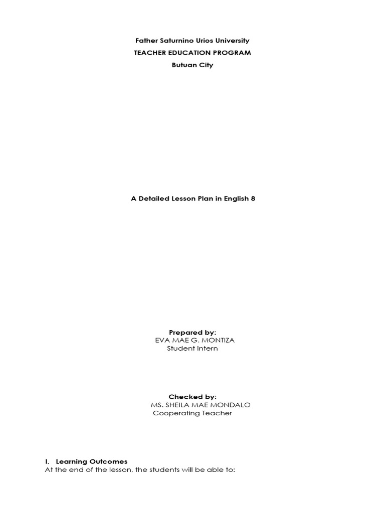 Lessonplan - Eva Montiza Final | PDF | Metaphor | Narration