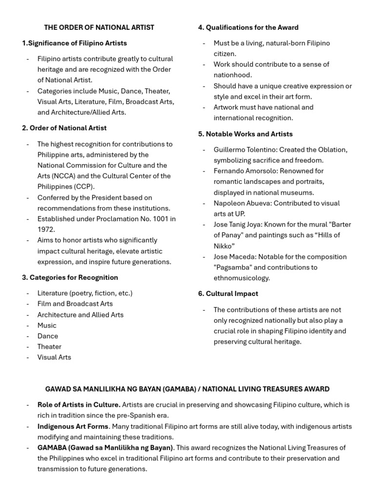 CPAR-The Order of National Artist and GAMABA | PDF | Philippines