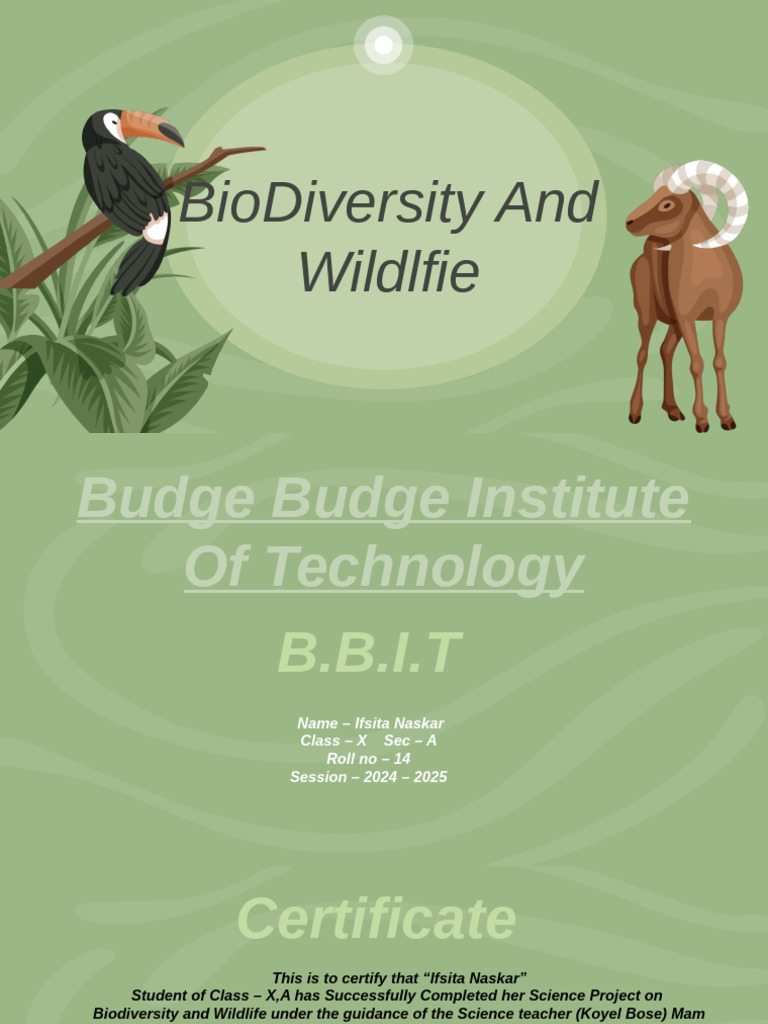 Biodiversity and Wildlife Conservation Project | PDF | Biodiversity ...