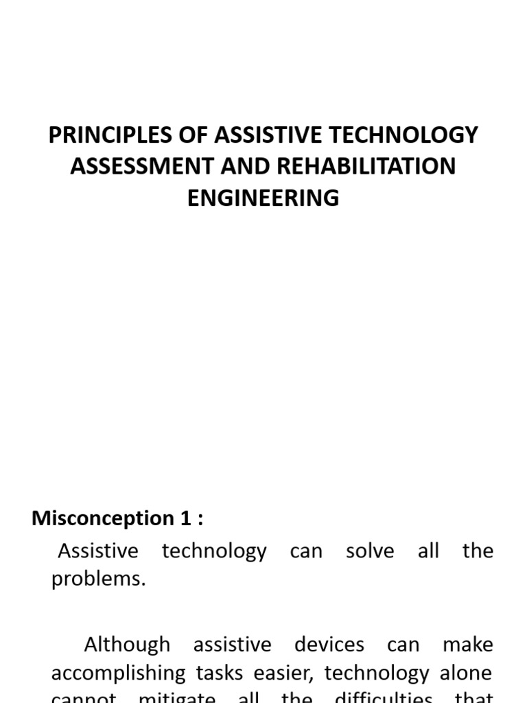Assistive Technology Assessment Principles | PDF | Usability