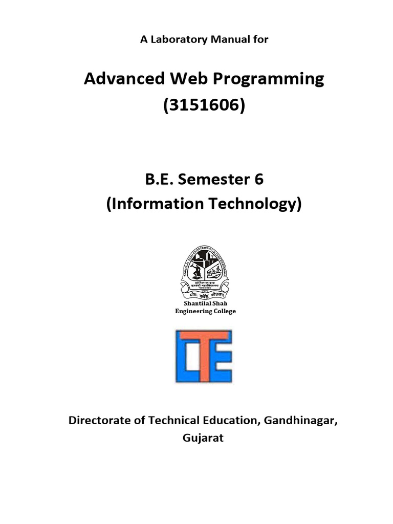 Advanced Web Programming Lab Manual SJA SSEC | PDF | Ajax (Programming ...