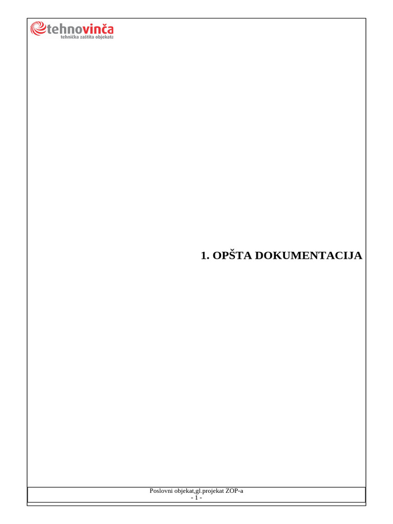 A0 Opsta Dokumentacija GL - proj.ZOP A - Gavrila Principa Br.43 | PDF