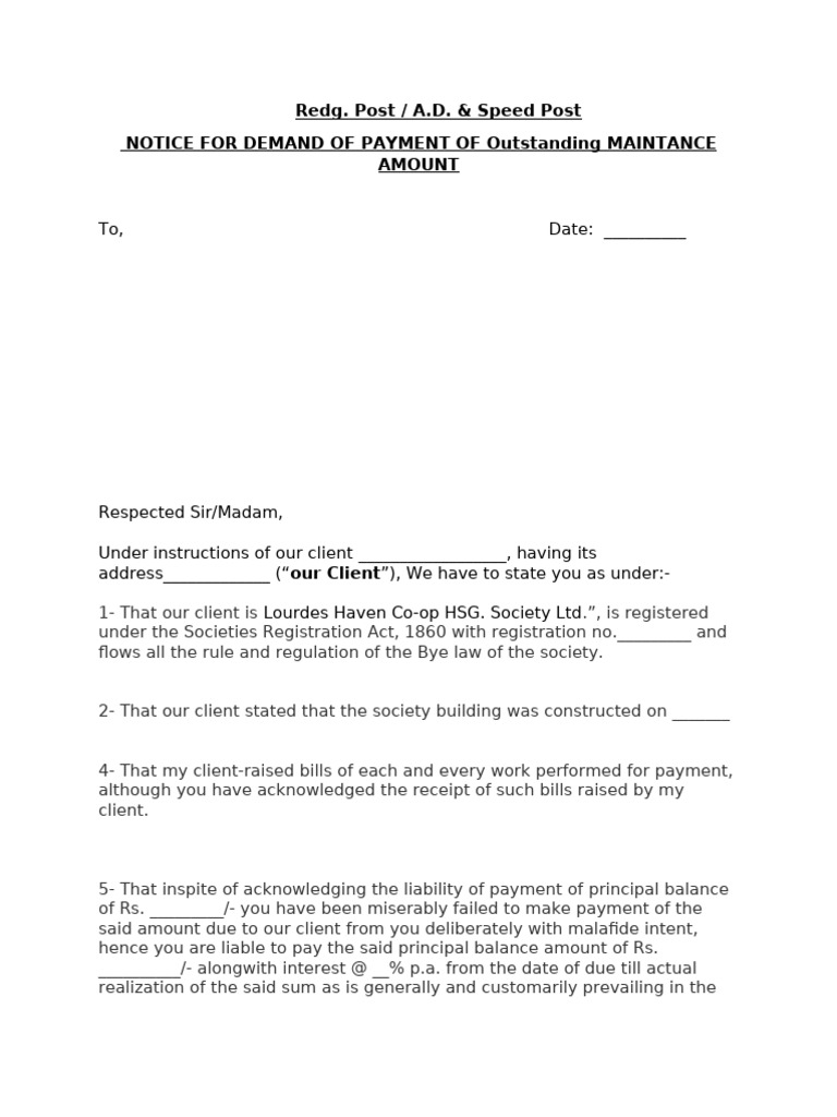 Recovery Notice | PDF | Private Law | Common Law