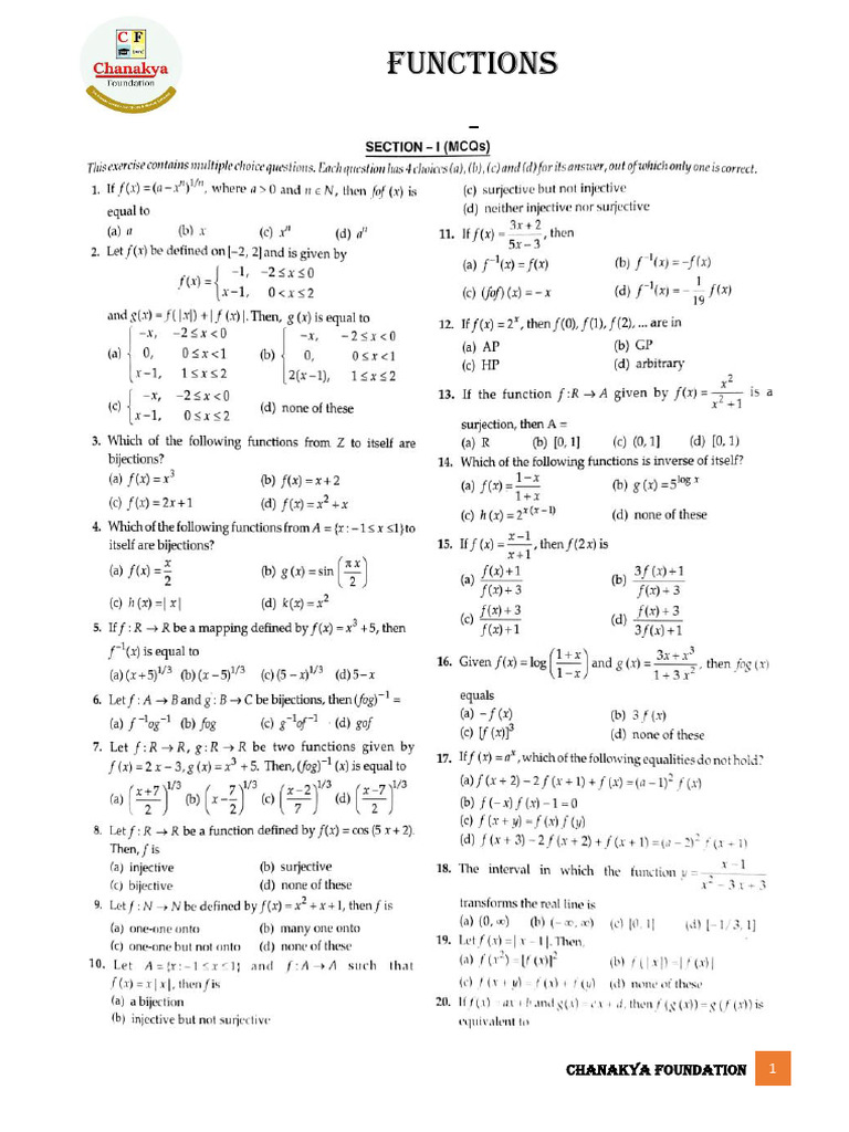 Maths Assignment - 2 Functions | PDF