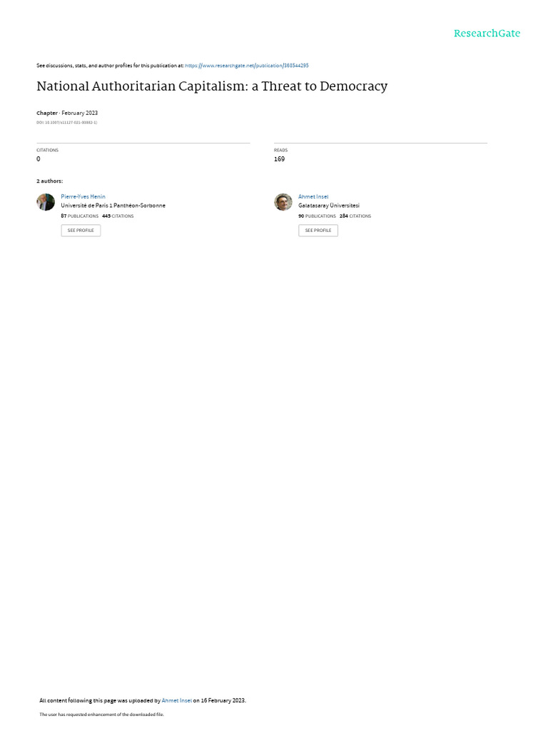 National Authoritarian Capitalism | PDF | Authoritarianism | Meritocracy