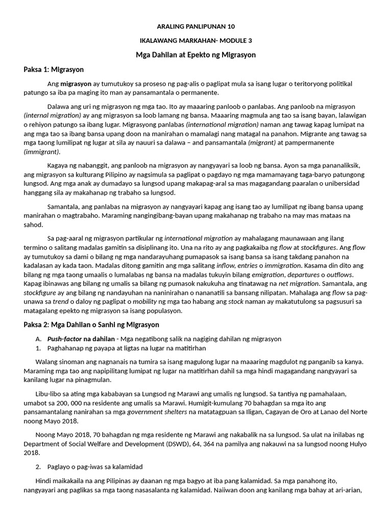 Ap Q2 Module 3 Summary | PDF