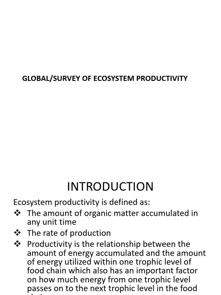 Globalsurvey of Ecosystem Productivity | PDF | Primary Production ...
