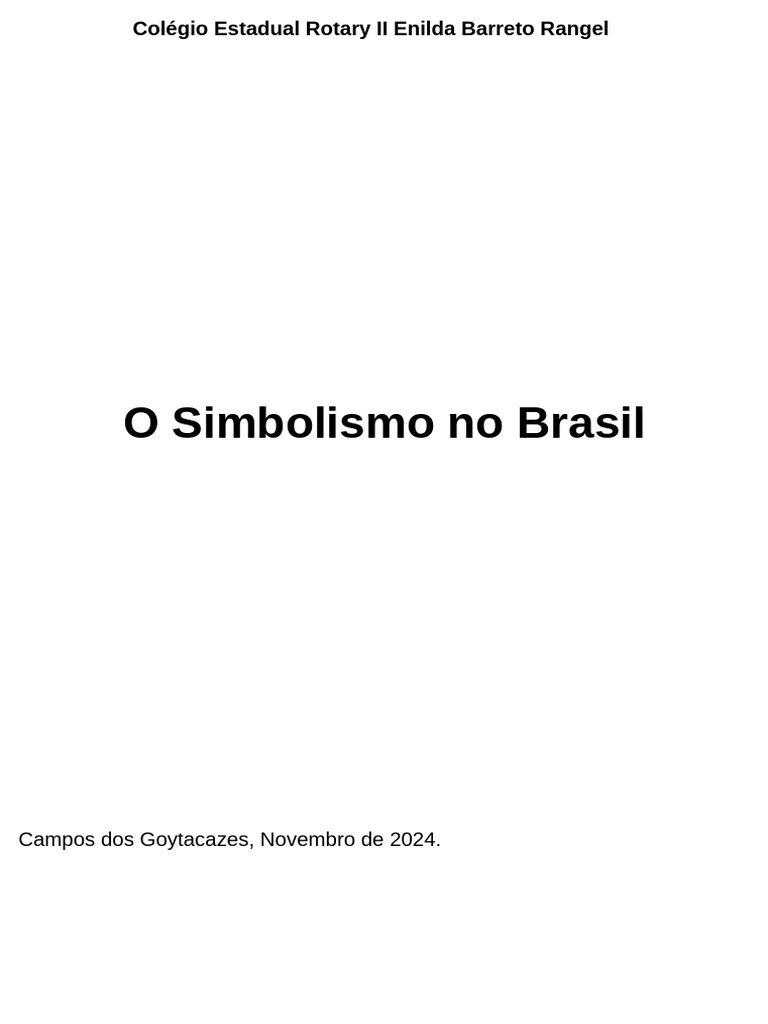 Simbolismo no Brasil: Características e Autores | PDF | Simbolismo (artes)