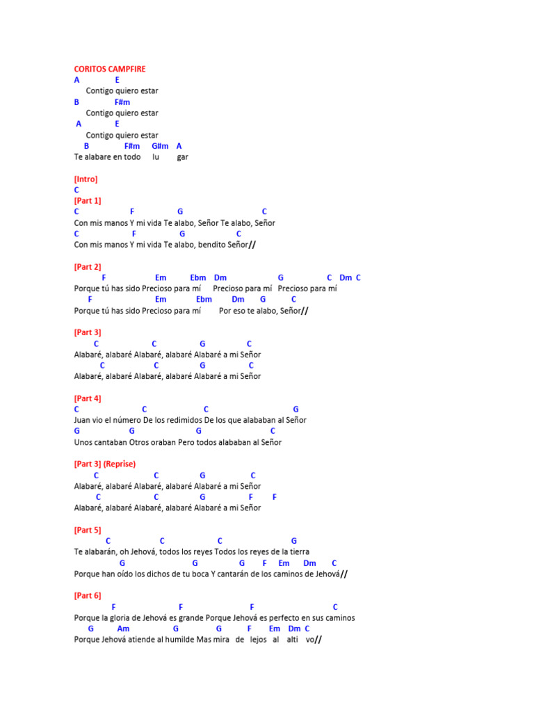 Coritos Campfire | PDF | Creencia religiosa y doctrina