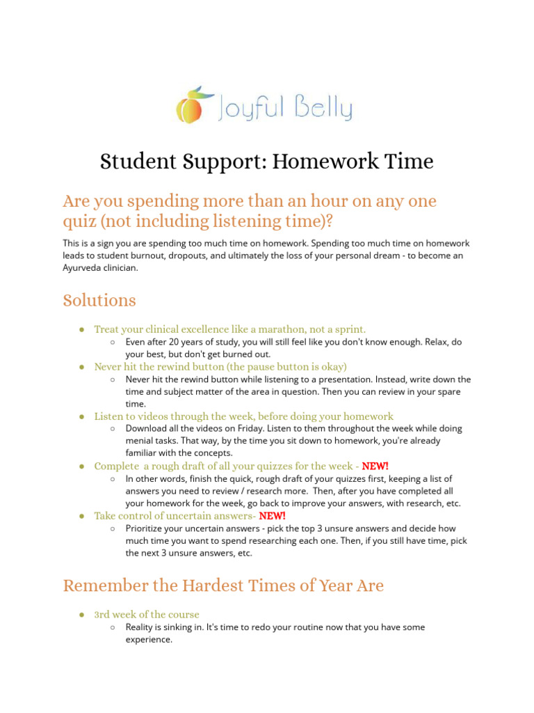 Reducing Homework Time Handout | PDF | Career & Growth | Lifestyle