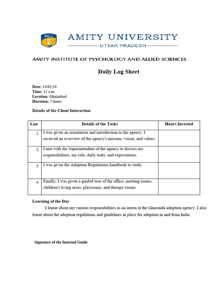 SI Log Sheets PDF | PDF | Psychological Trauma | Social Work