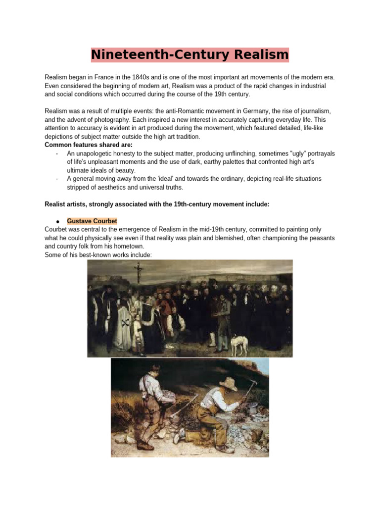 19th-Century Realism in Art | PDF