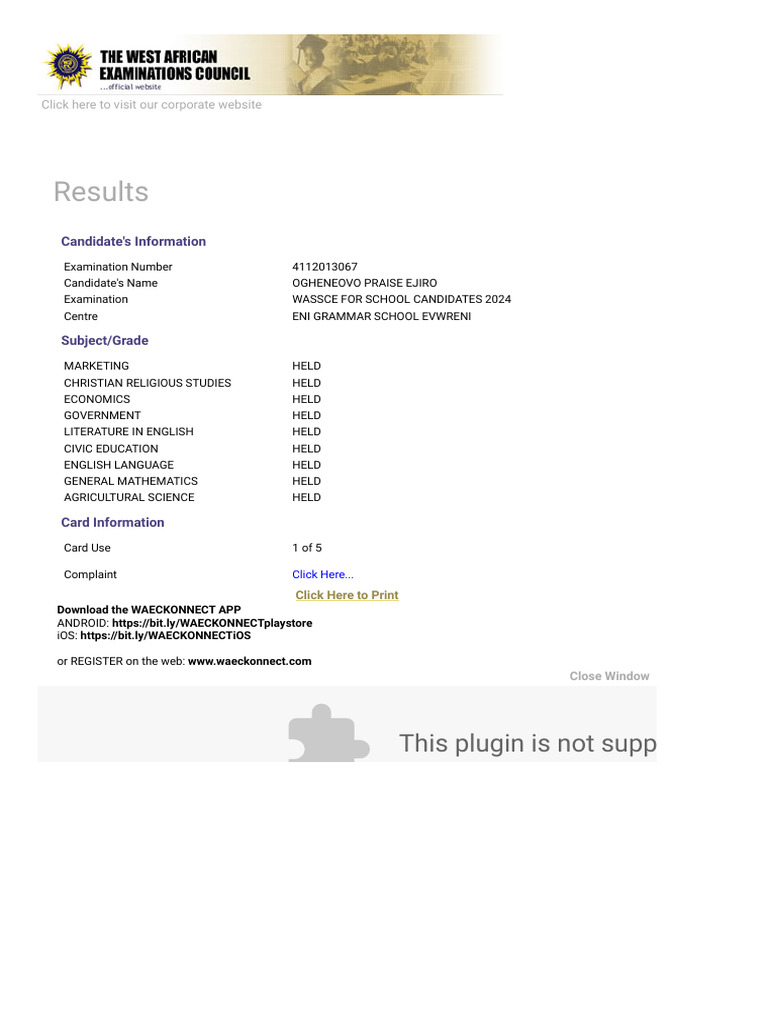 Results: This Plugin Is Not Supp | PDF