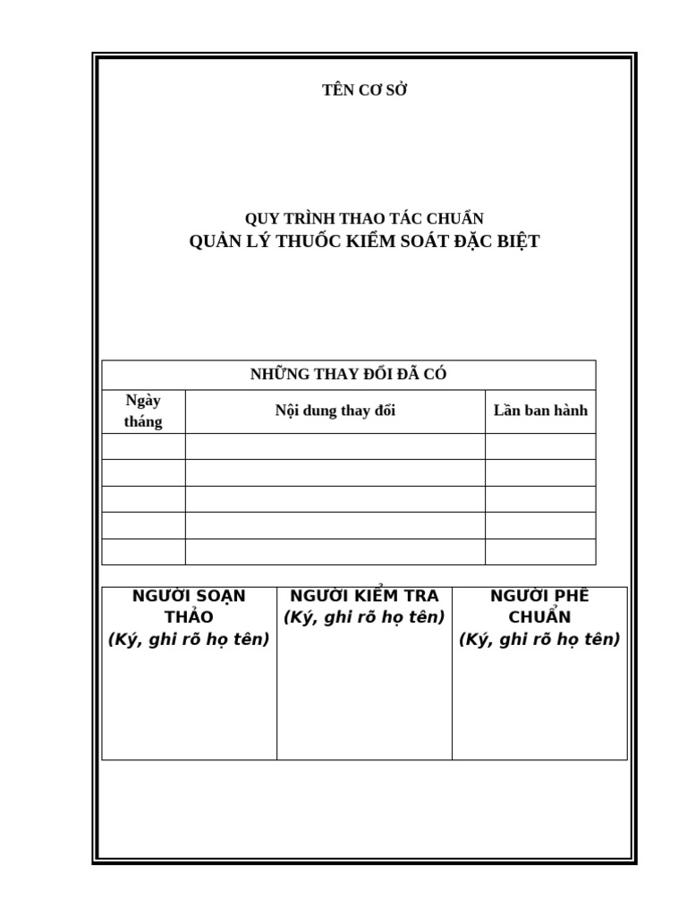 Sop GPP 06 Quy Trinh Quan Ly Thuoc Phai KSDB | PDF