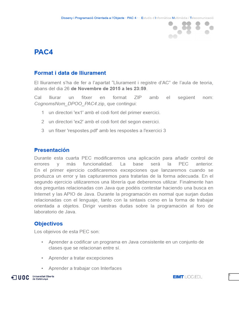 Control de Errores en DPOO: PAC 4 | PDF | Java (lenguaje de ...