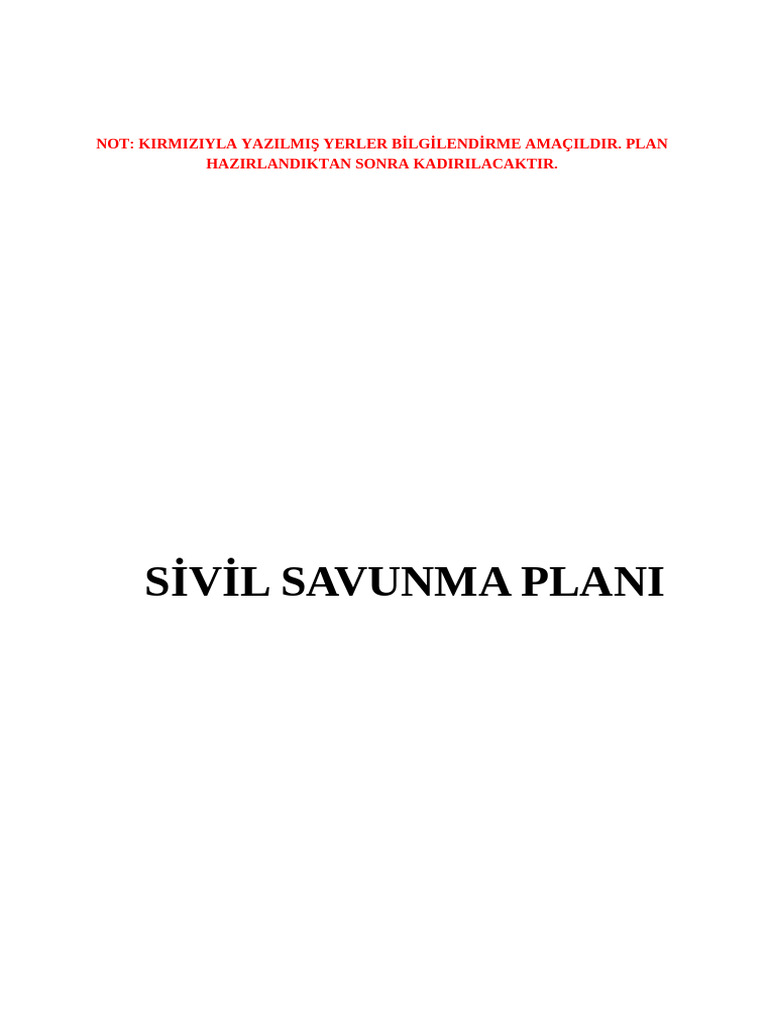 Sivil Savunma Plani | PDF