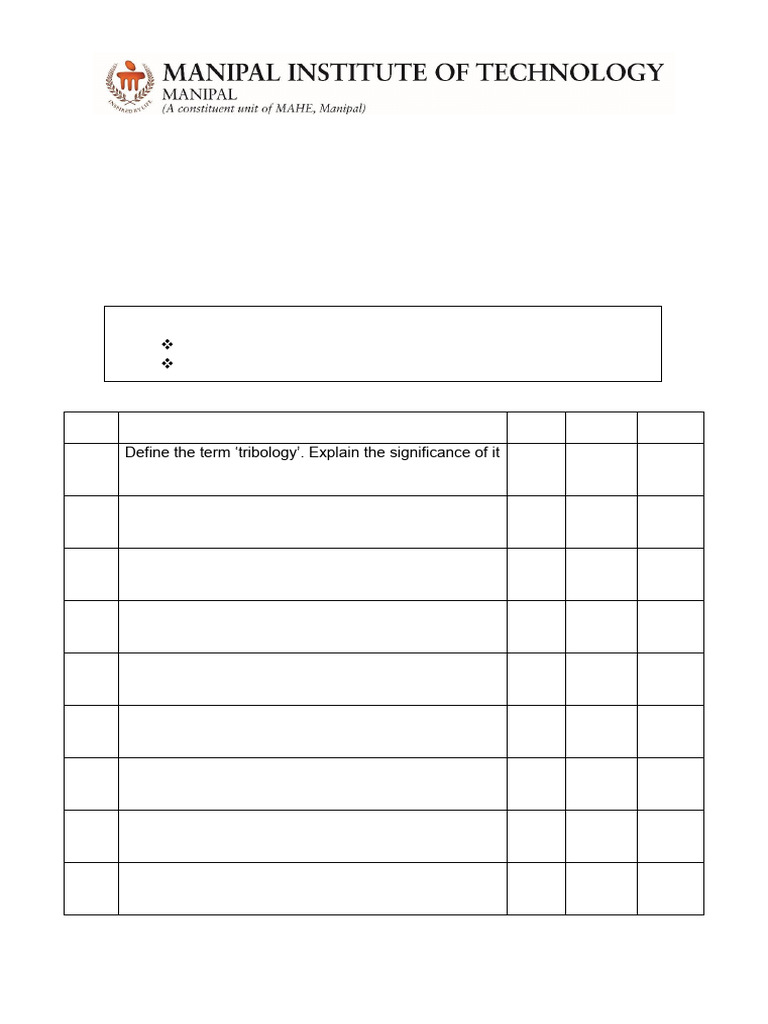 Engine Tribology (AAE 4082) RCS | PDF | Wear | Bearing (Mechanical)