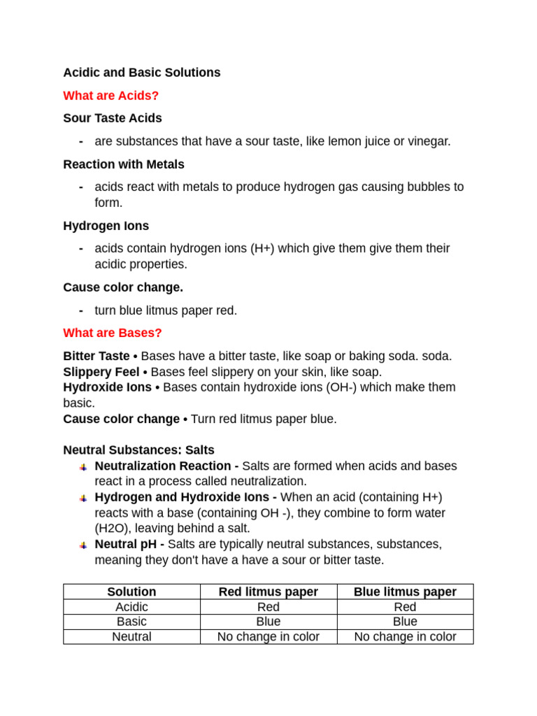 Acids, Bases, and Salts Explained | PDF | Acid | Sodium Bicarbonate