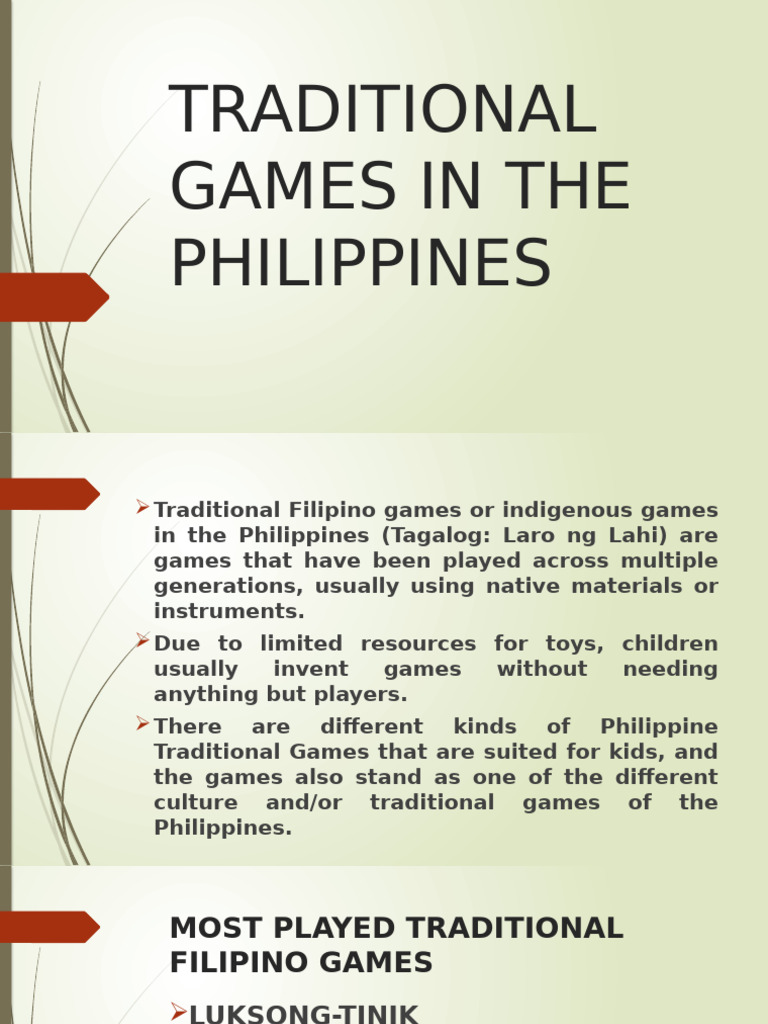 Traditional Games in The Philippines | PDF | Psychological Concepts ...