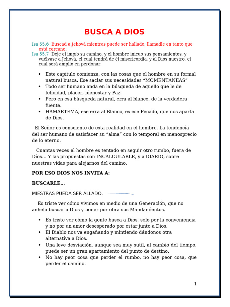 Busca a Dios AHORA | PDF | Pecado | Dios