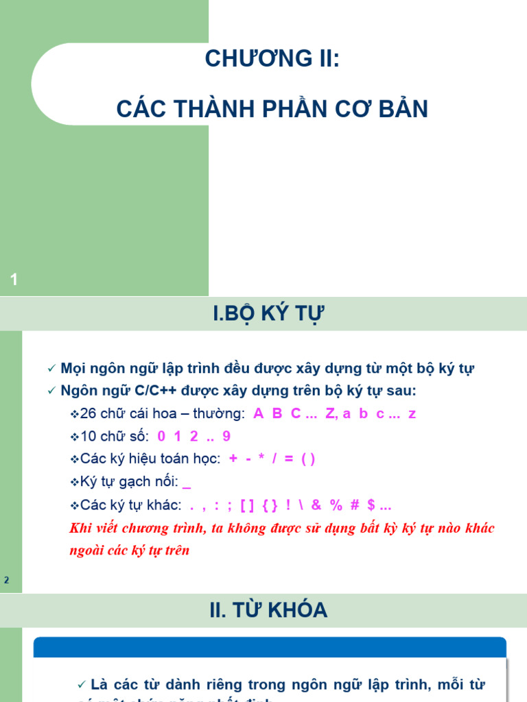 Chuong 2 (1) - Cac Thanh Phan Co Ban | PDF