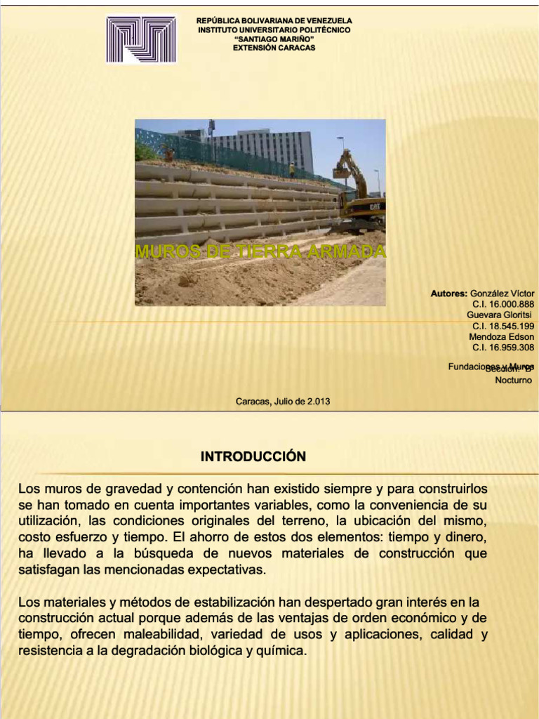 Muros de Tierra Armada | PDF