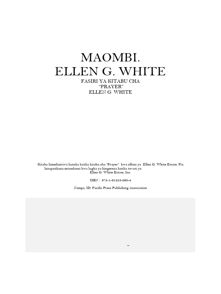 ? Maombi (Prayer) Ellen White | PDF