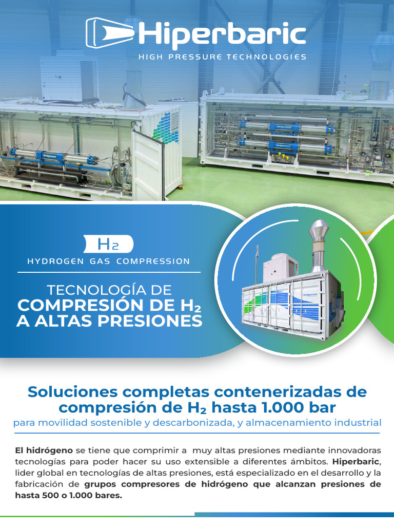 Flyer Compresi N Hidr Geno Hiperbaric | PDF | Tecnología energética