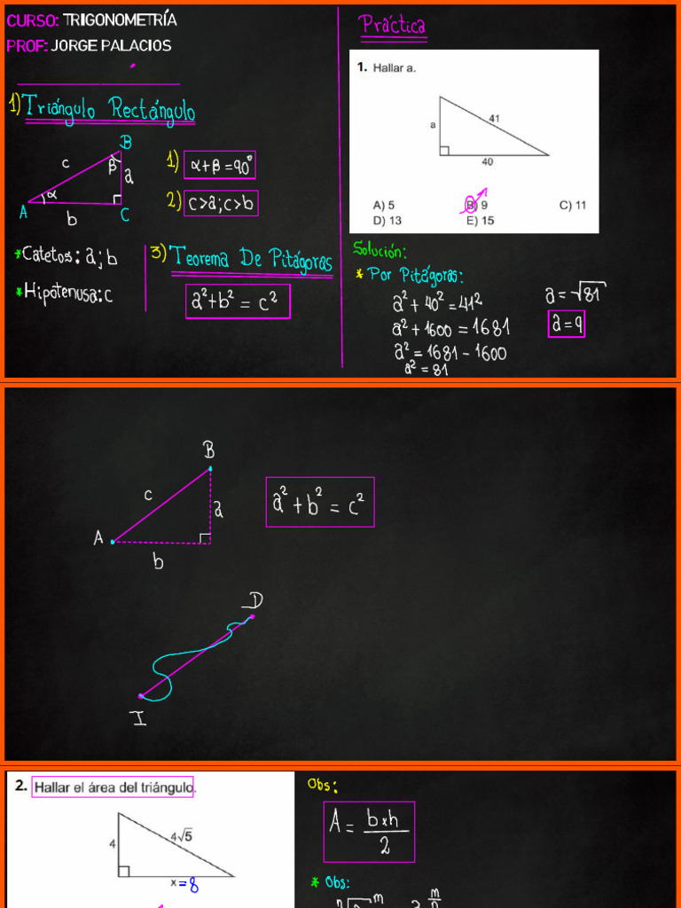 Apuntes de Clase Trigonometria Basico Semana - 01 Teorema de Pitagoras ...
