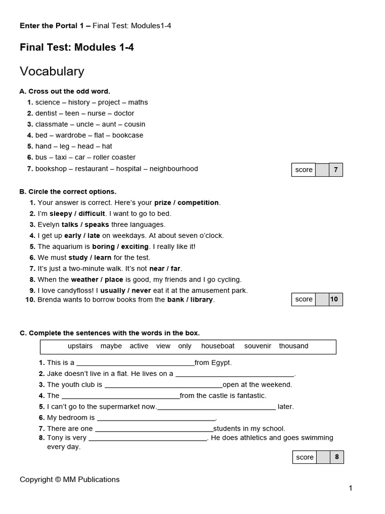 4 Osztály Angol 3 4 Modul | PDF | Quiz