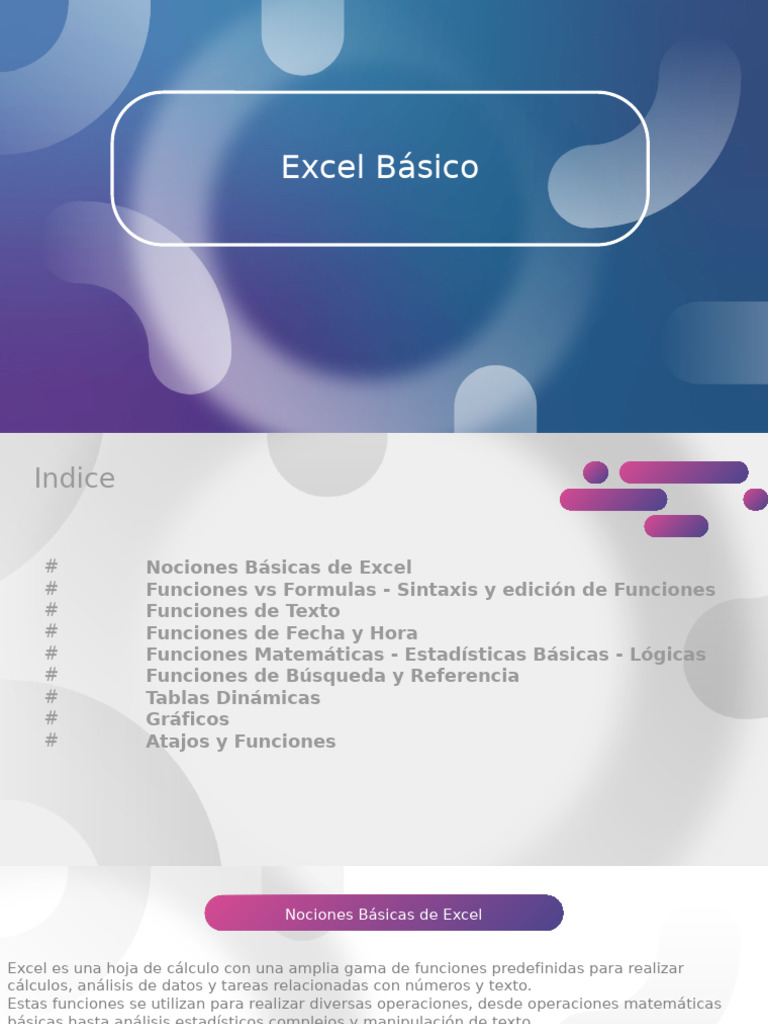 Excel Basico | PDF | Microsoft Excel | Hoja de cálculo