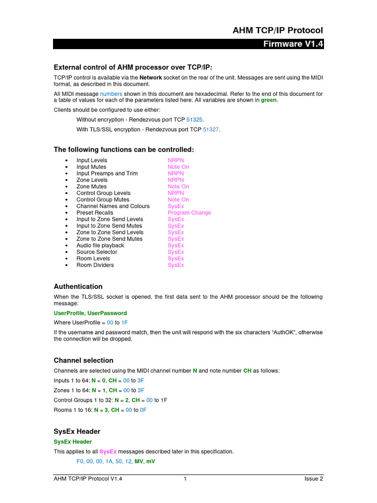 AHM TCP Protocol V1.4 | PDF | Transmission Control Protocol | Internet ...