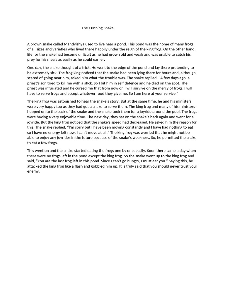 The Cunning Snake | PDF