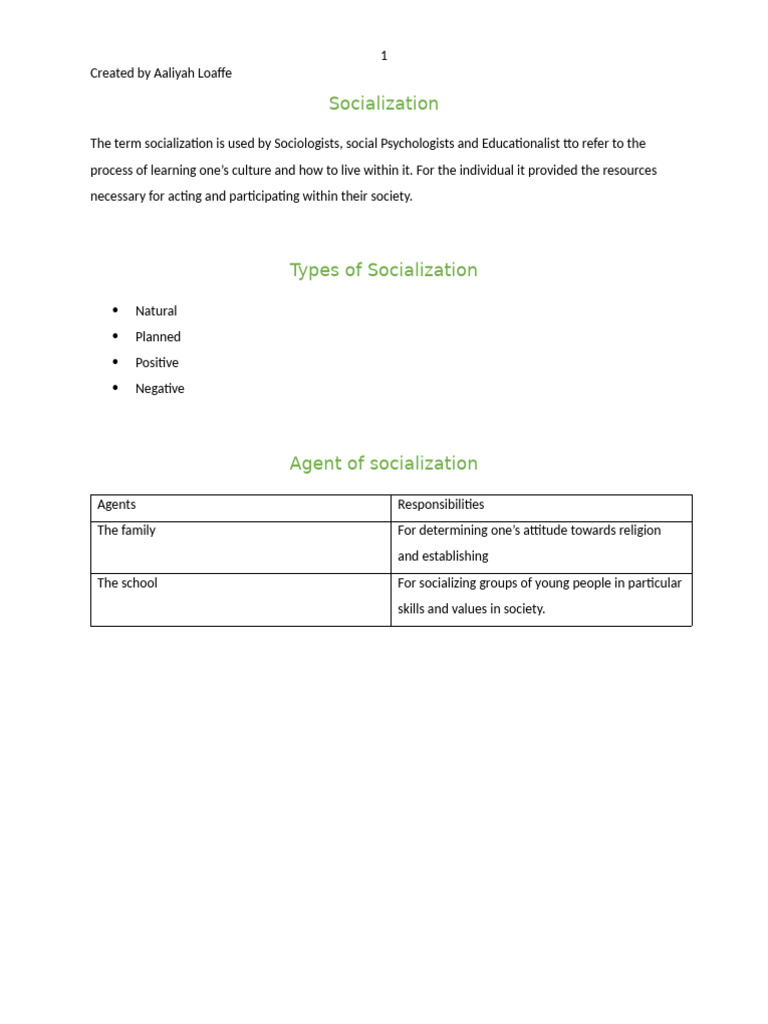 Socialization | PDF