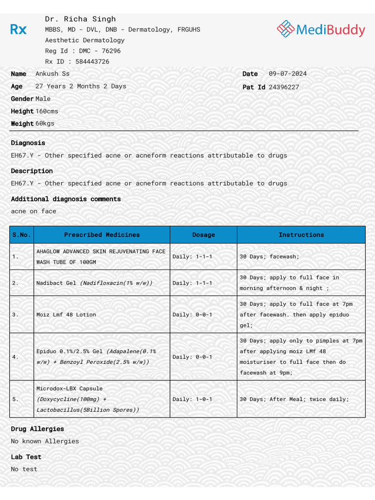 Dermatology 09jul2024 RX 32989154 1720522807936 | PDF | Wellness